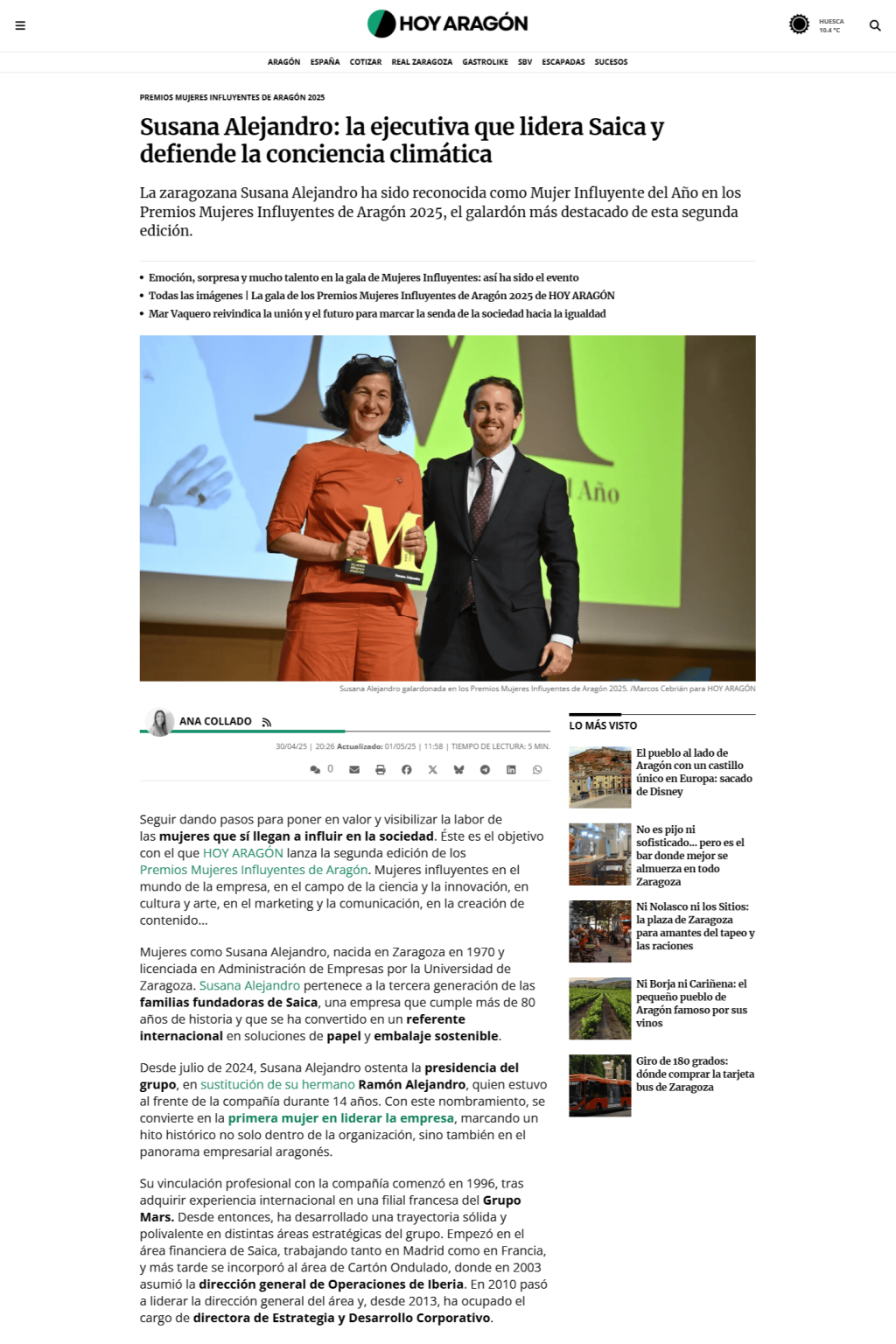 Nuestras Socias Son Noticia: SUSANA ALEJANDRO, Premio Mujer Influyente ...